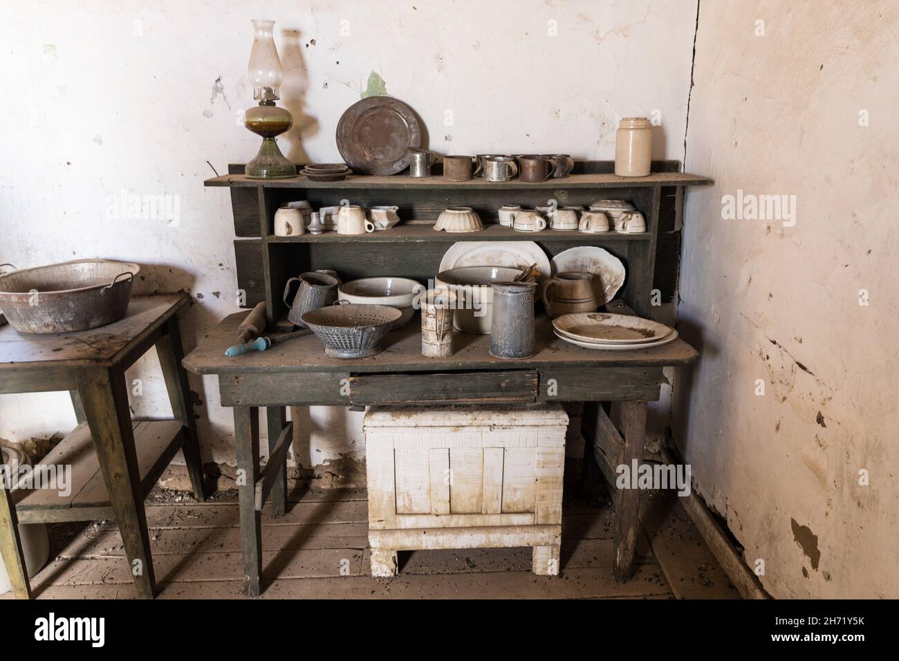 The sideboard and dishes in the kitchen of the old Stratford Hotel in ...