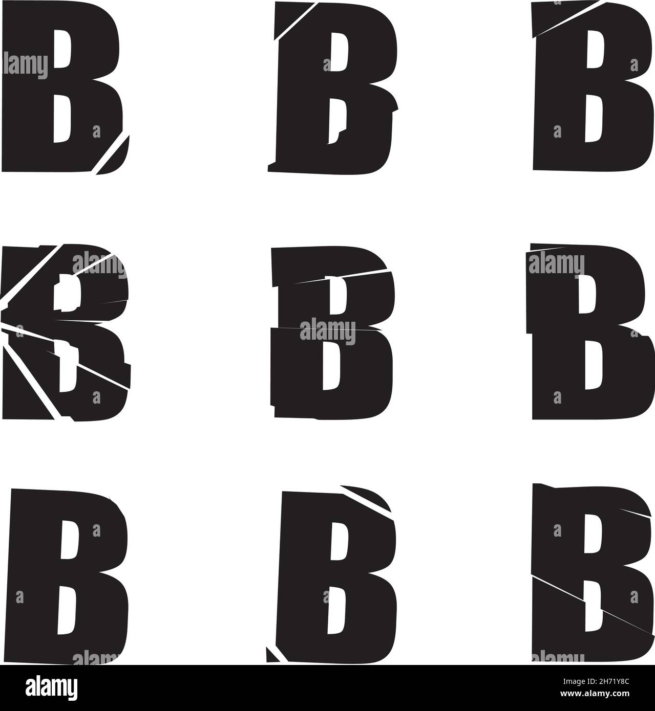 Textured letter B. Shattered, fractured, broken alphabet series - stock ...