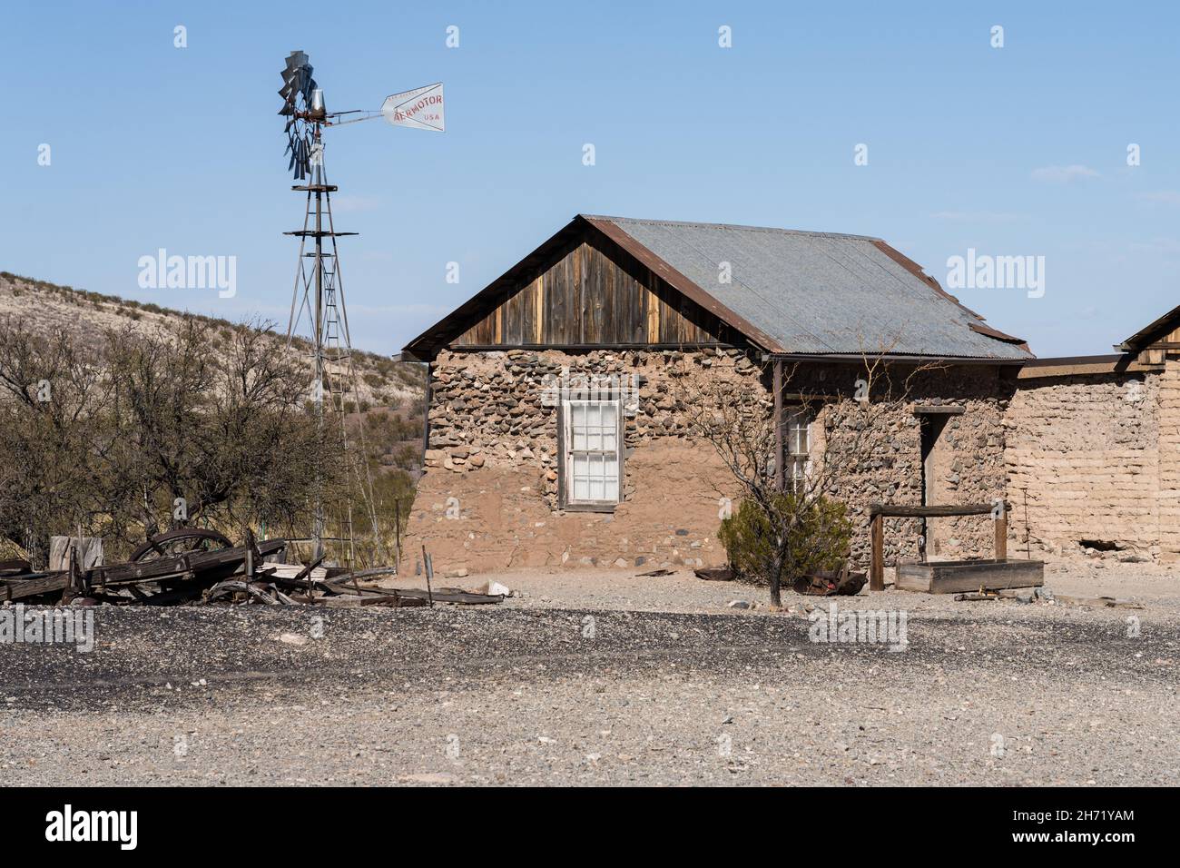 The rock and mud saloon in the old ghost town of Shakespeare, New ...