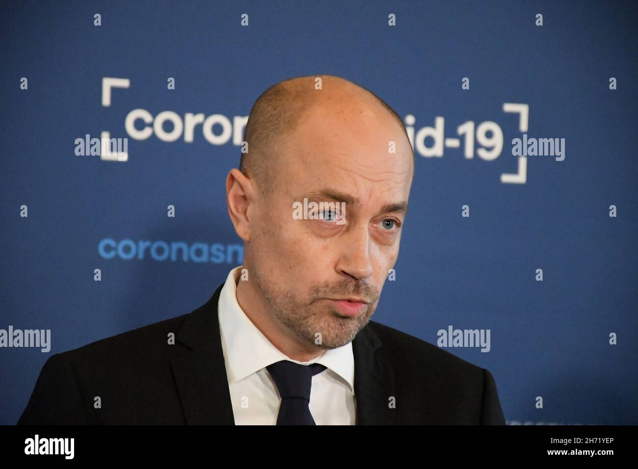 Copenhagen/Denmark./19 November 2021/ denmark's health minister Magnus ...