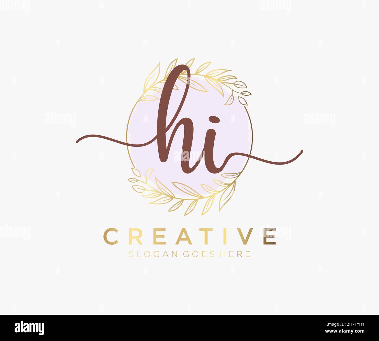 HI feminine logo. Usable for Nature, Salon, Spa, Cosmetic and Beauty ...