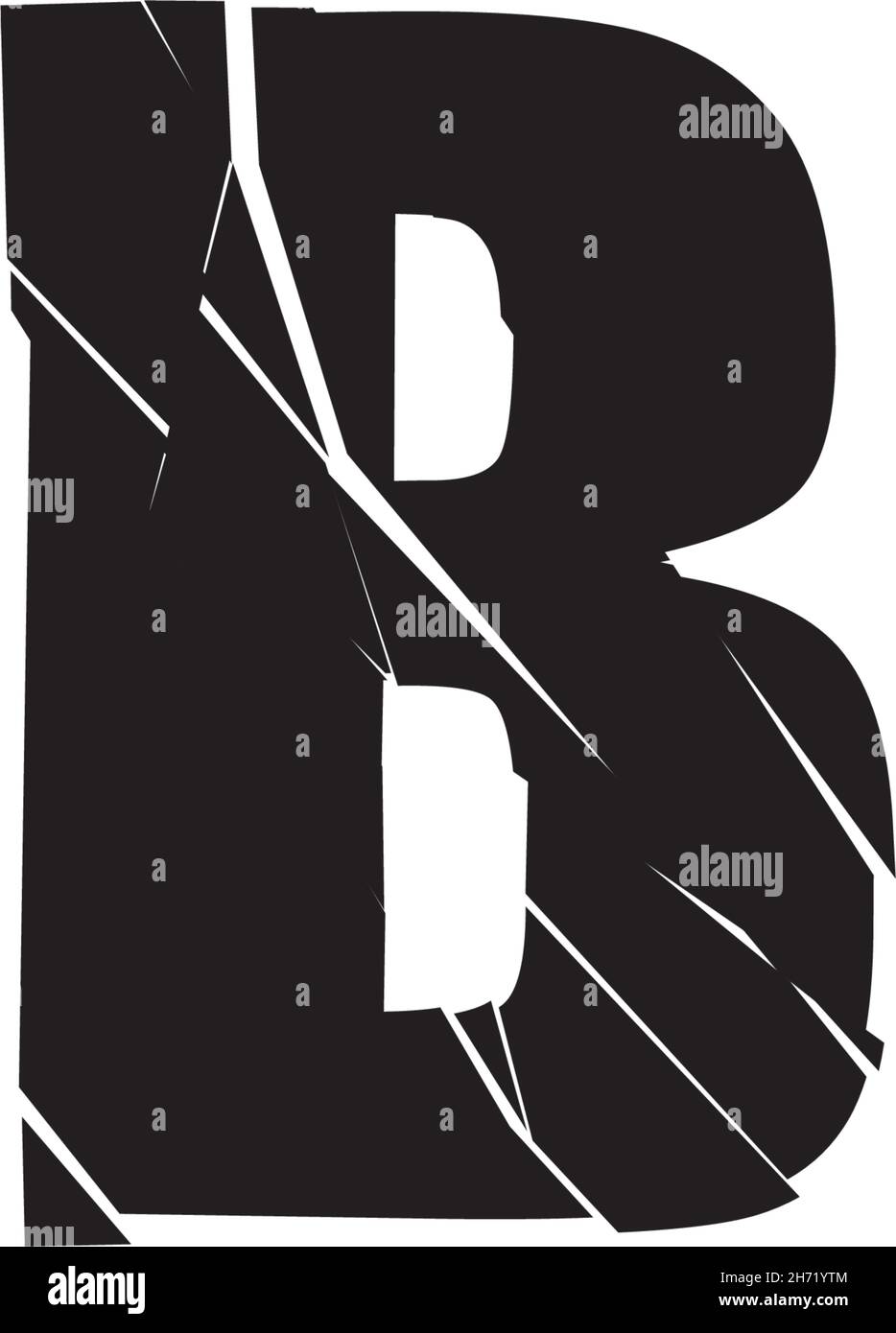 Textured letter B. Shattered, fractured, broken alphabet series - stock ...