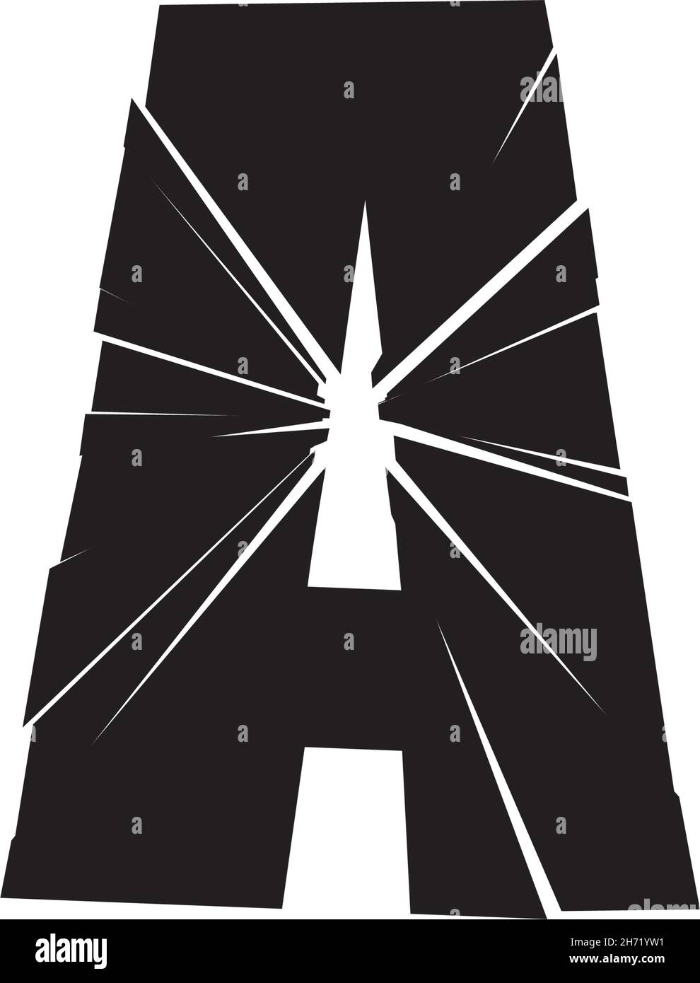 Textured letter A. Shattered, fractured, broken alphabet series - stock ...