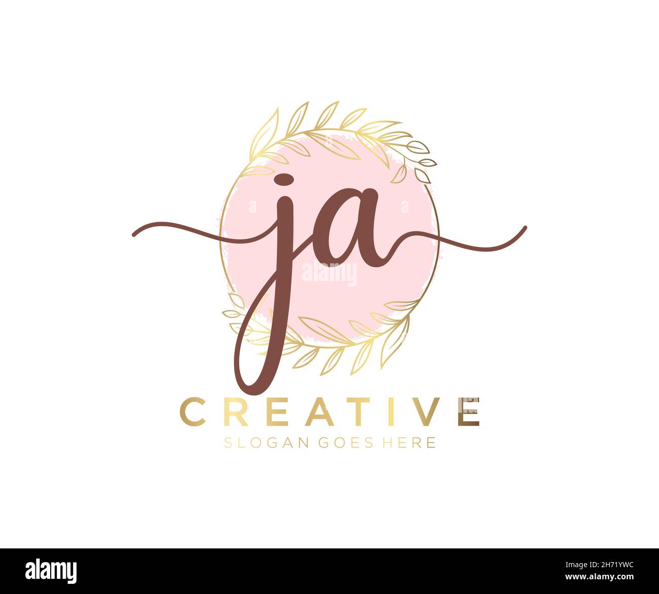 JA feminine logo. Usable for Nature, Salon, Spa, Cosmetic and Beauty ...
