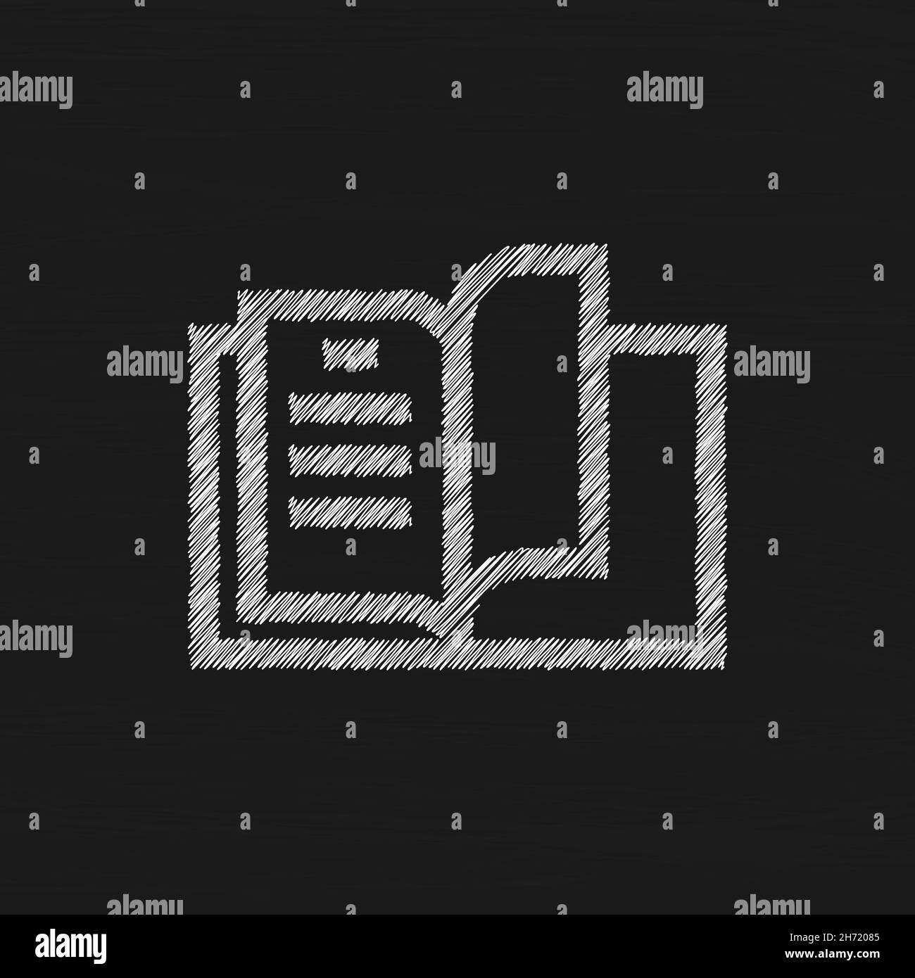 Book in sketch style icon. Library symbol. Flat design Stock Vector ...