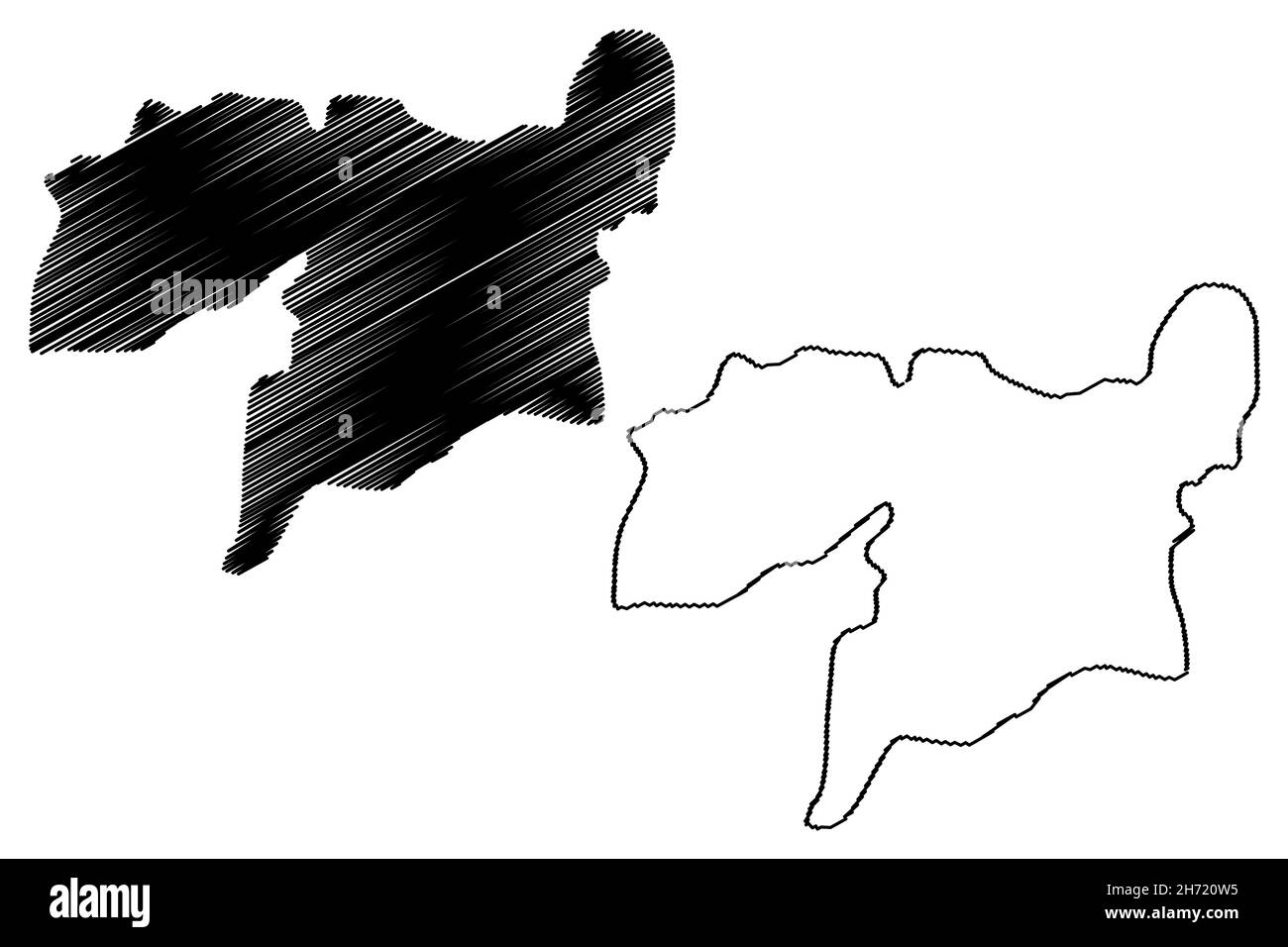 Vellore district (Tamil Nadu State, Republic of India) map vector ...
