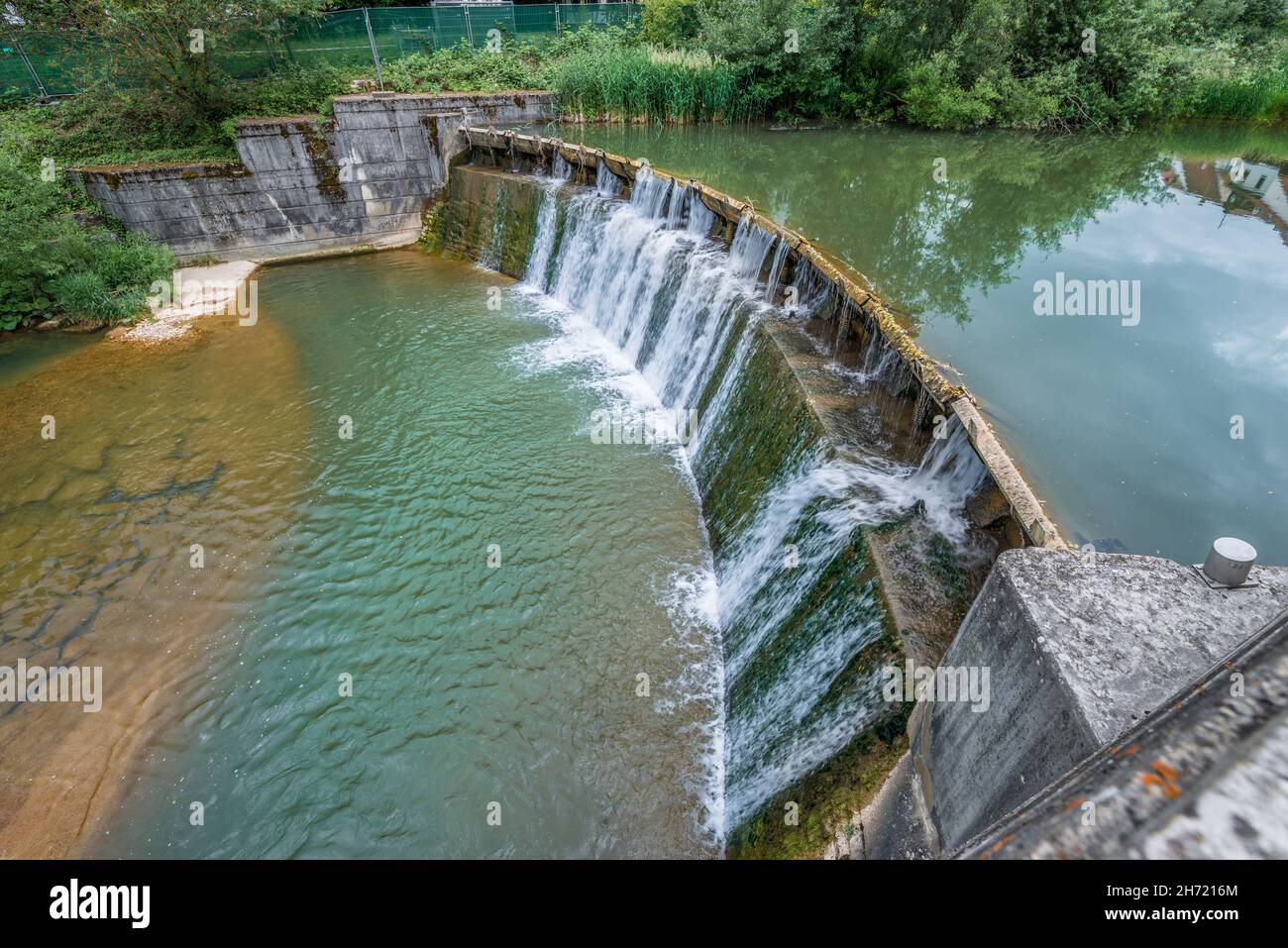 Water River Barrage at Zollernschloss Castle in Balingen, Germany Stock ...
