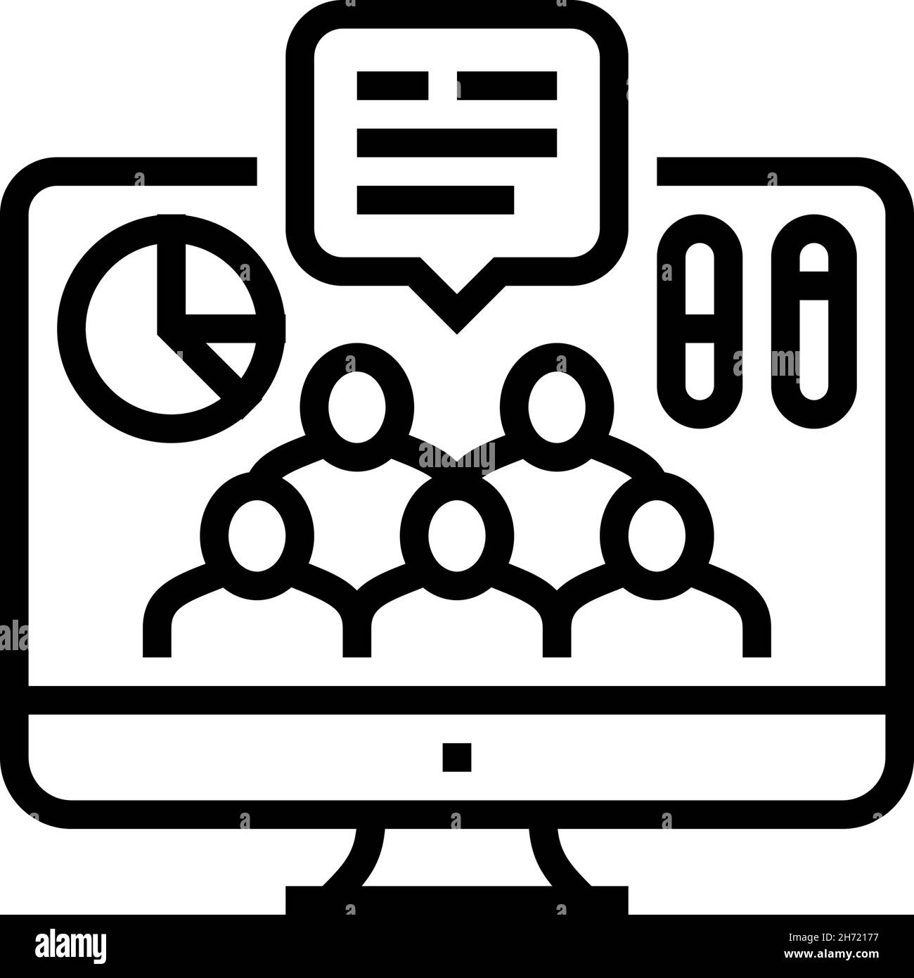 social engagement line icon vector illustration Stock Vector Image ...