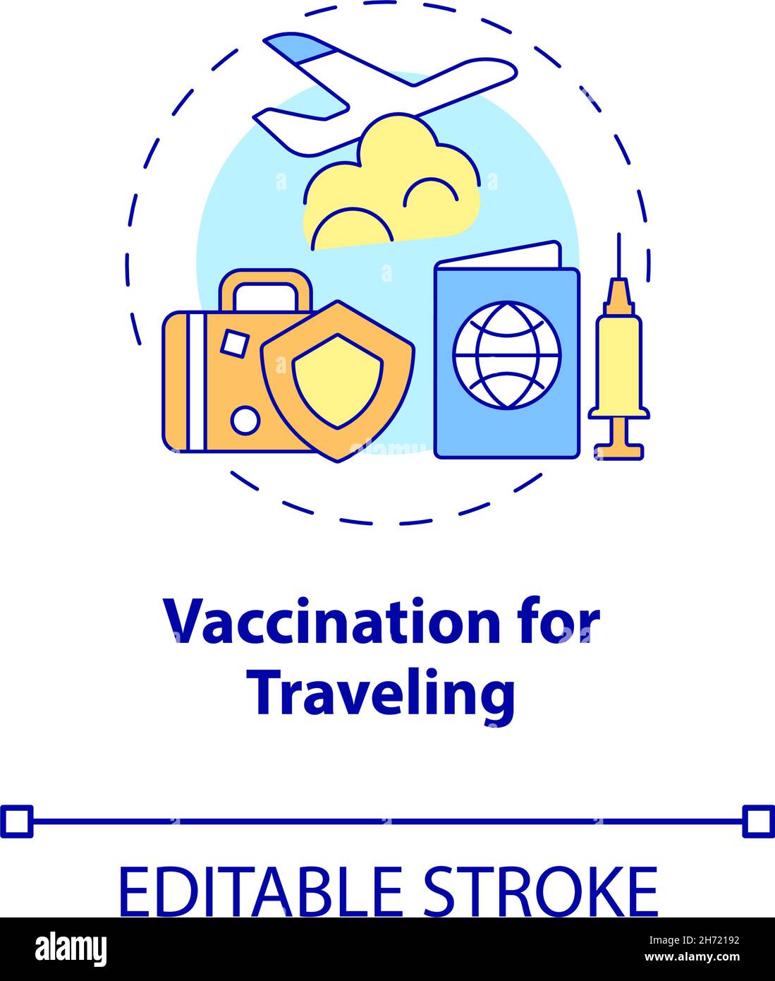 Vaccination for traveling concept icon Stock Vector Image & Art - Alamy
