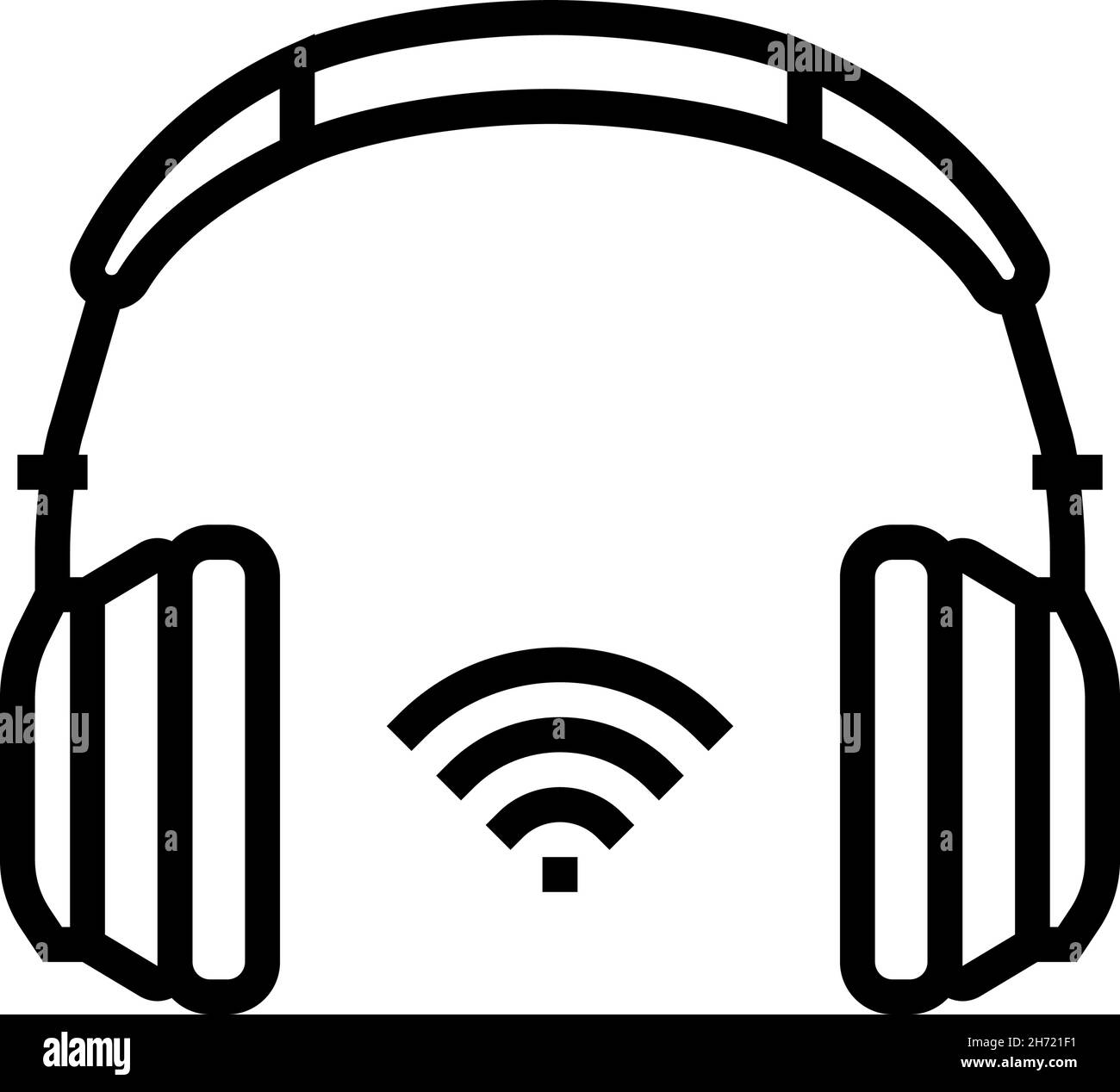 wireless headphones line icon vector illustration Stock Vector Image ...