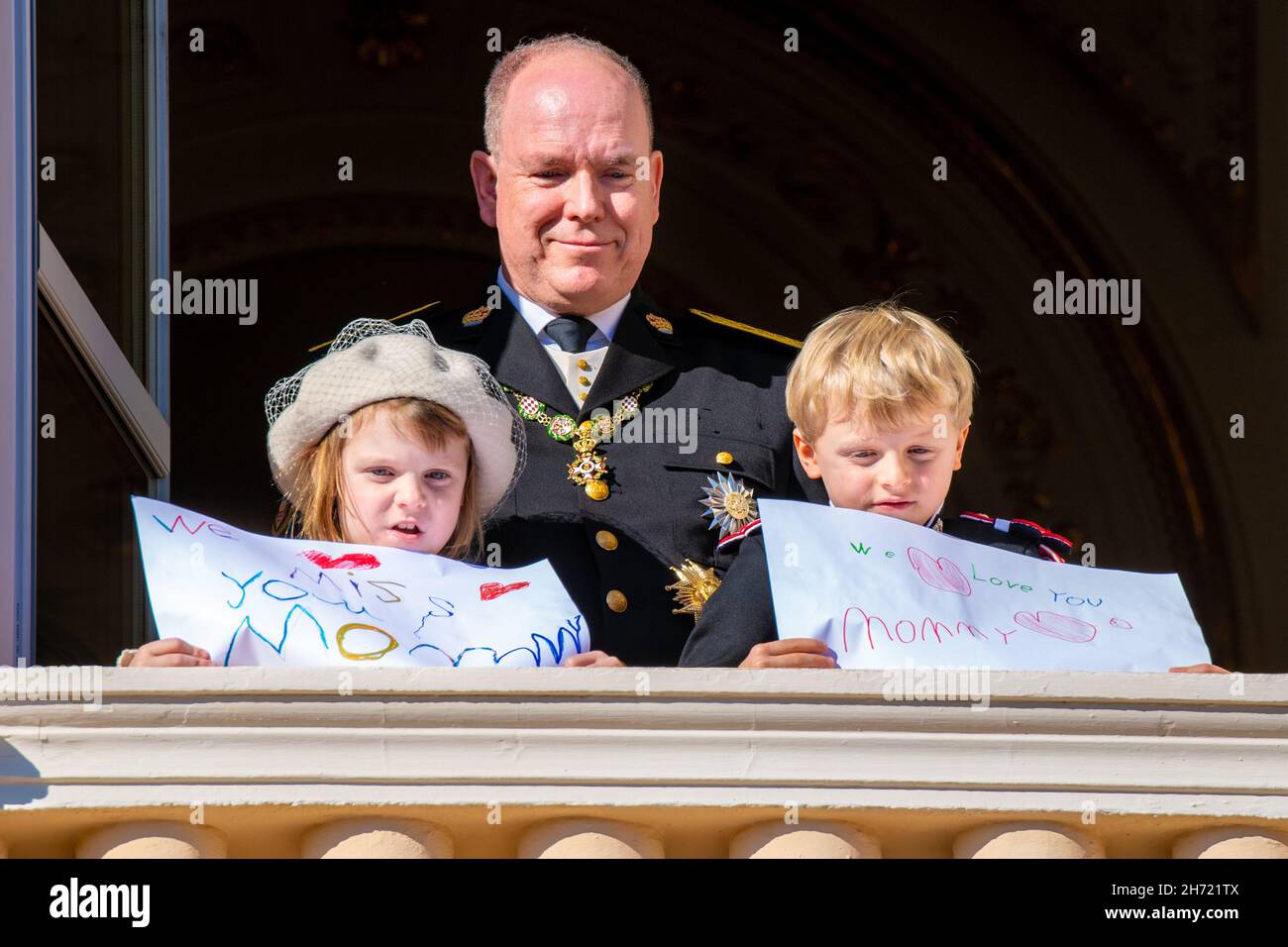 Prince Albert II of Monaco with his twin children Prince Jacques and ...