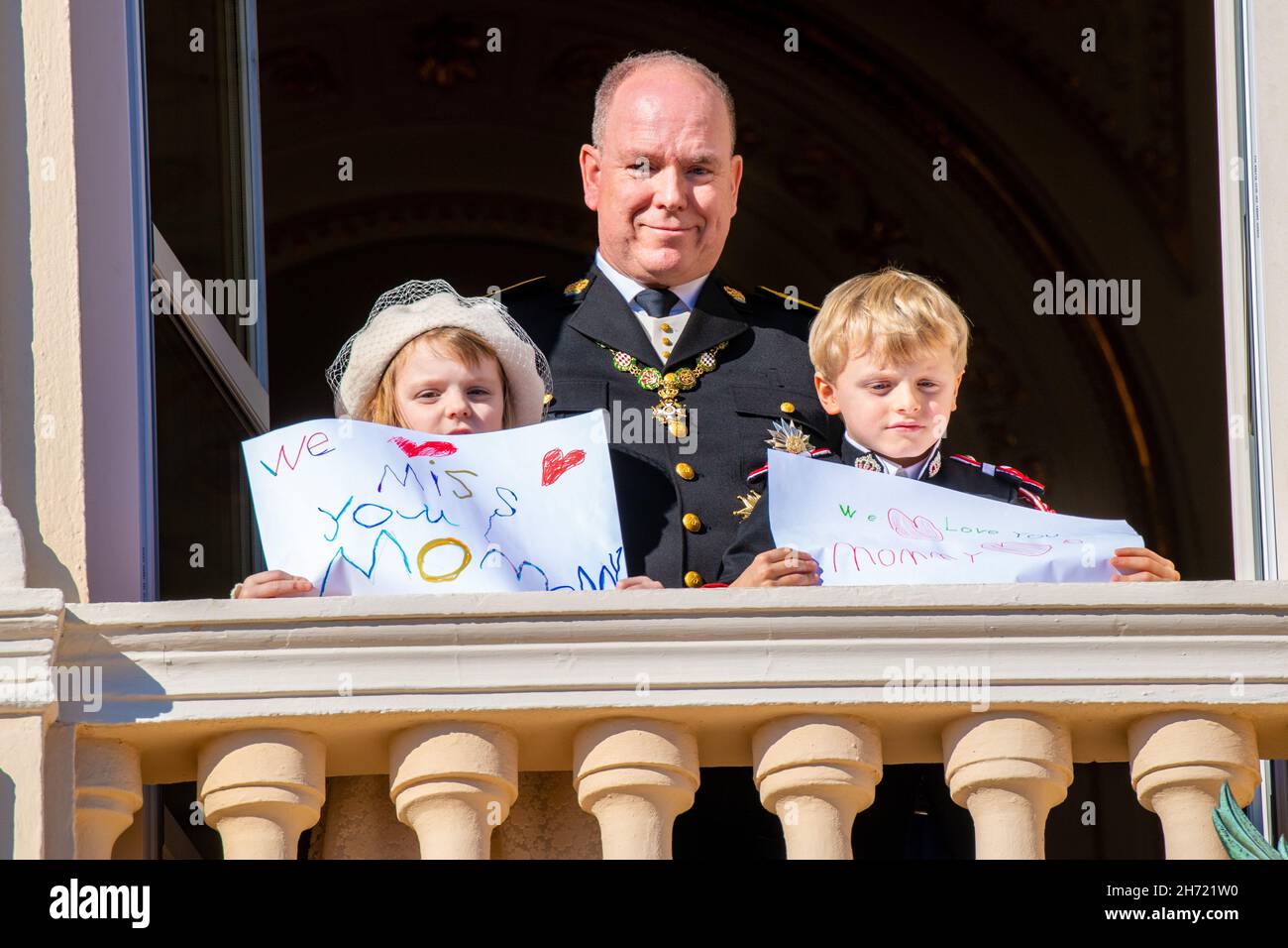 Prince Albert II of Monaco with his twin children Prince Jacques and ...