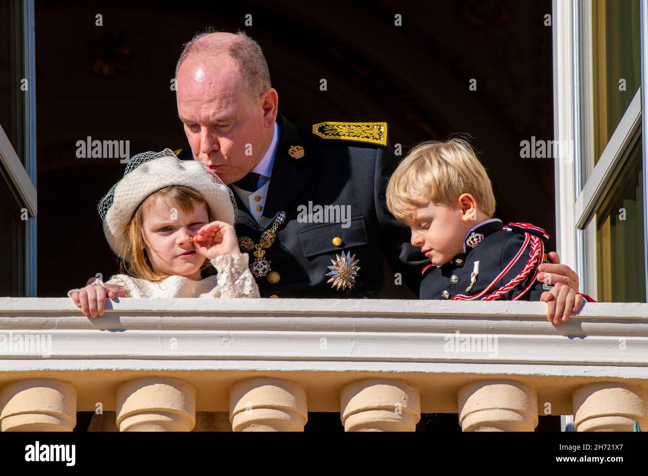 Prince Albert II of Monaco with his twin children Prince Jacques and ...