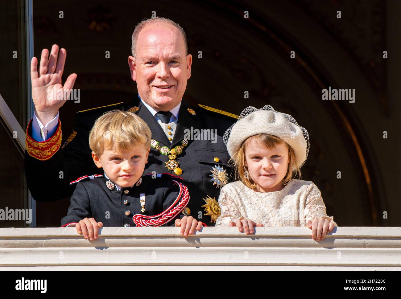 Prince Albert II of Monaco with his twin children Prince Jacques and ...