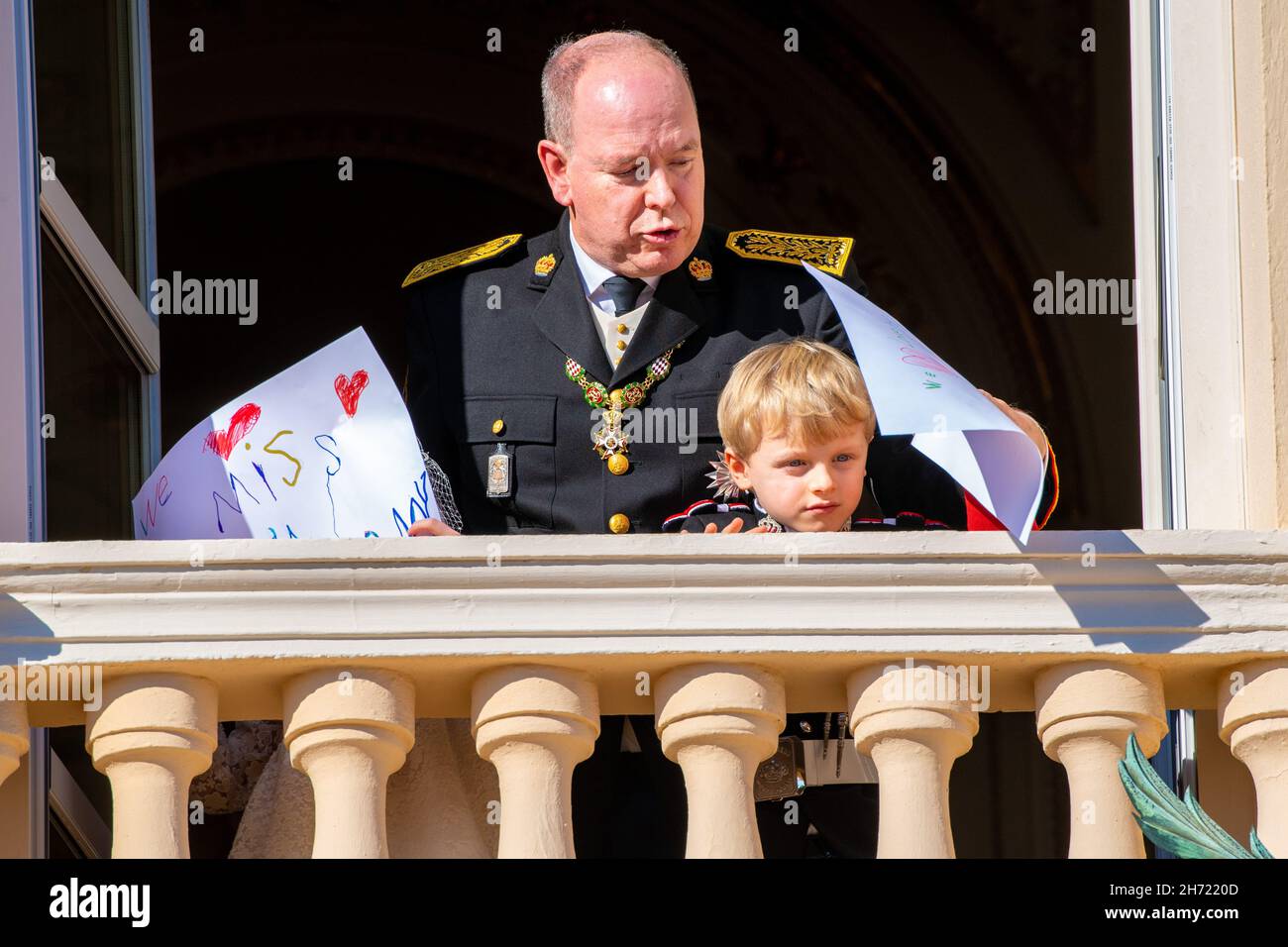 Prince Albert II of Monaco with his twin children Prince Jacques and ...