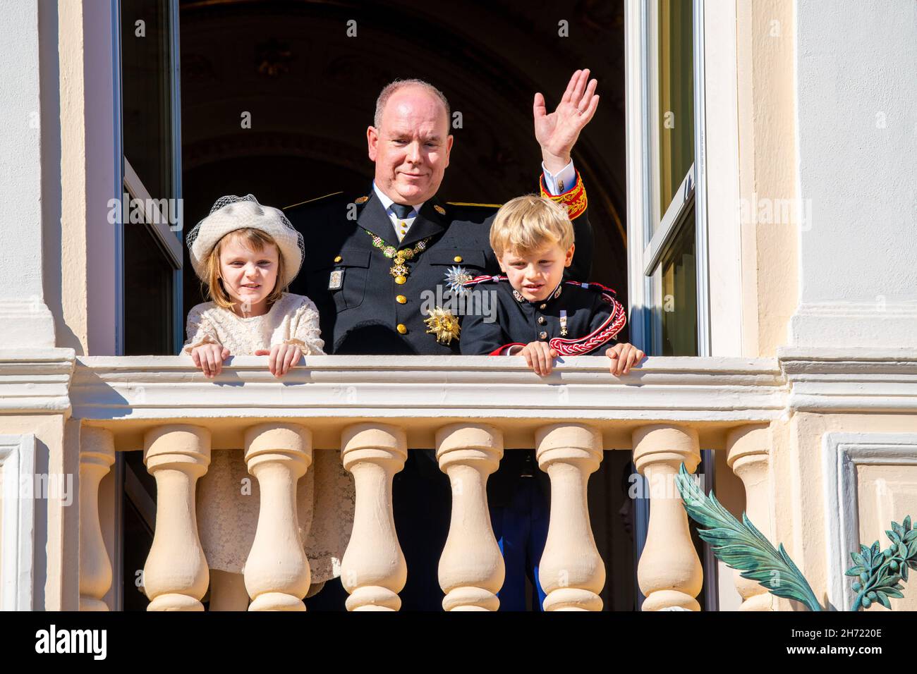 Prince Albert II of Monaco with his twin children Prince Jacques and ...
