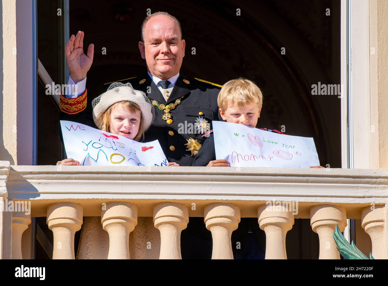 Prince Albert II of Monaco with his twin children Prince Jacques and ...