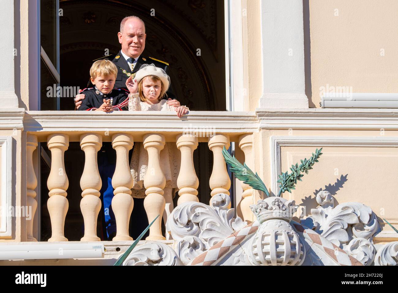Prince Albert II of Monaco with his twin children Prince Jacques and ...