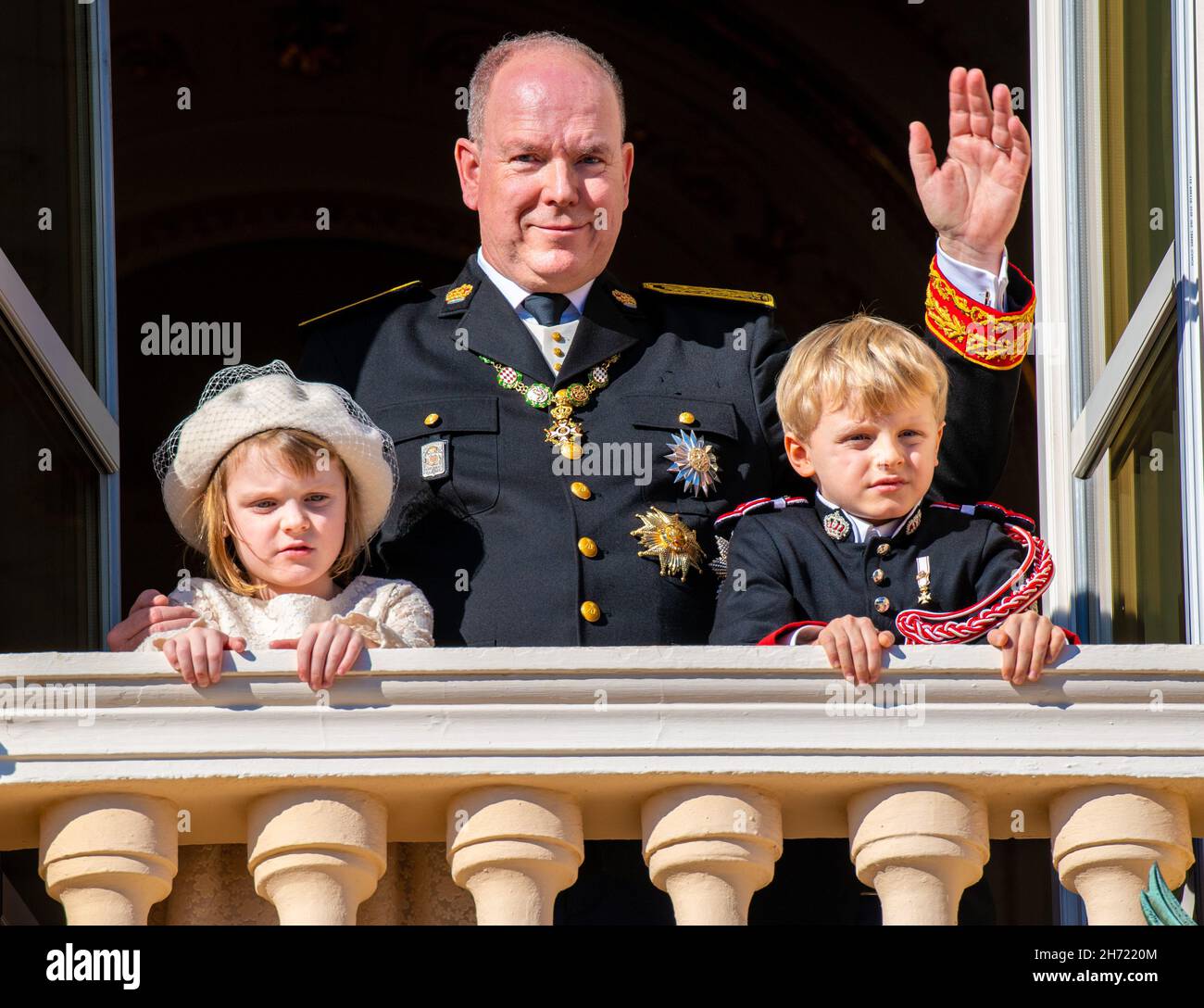 Prince Albert II of Monaco with his twin children Prince Jacques and ...