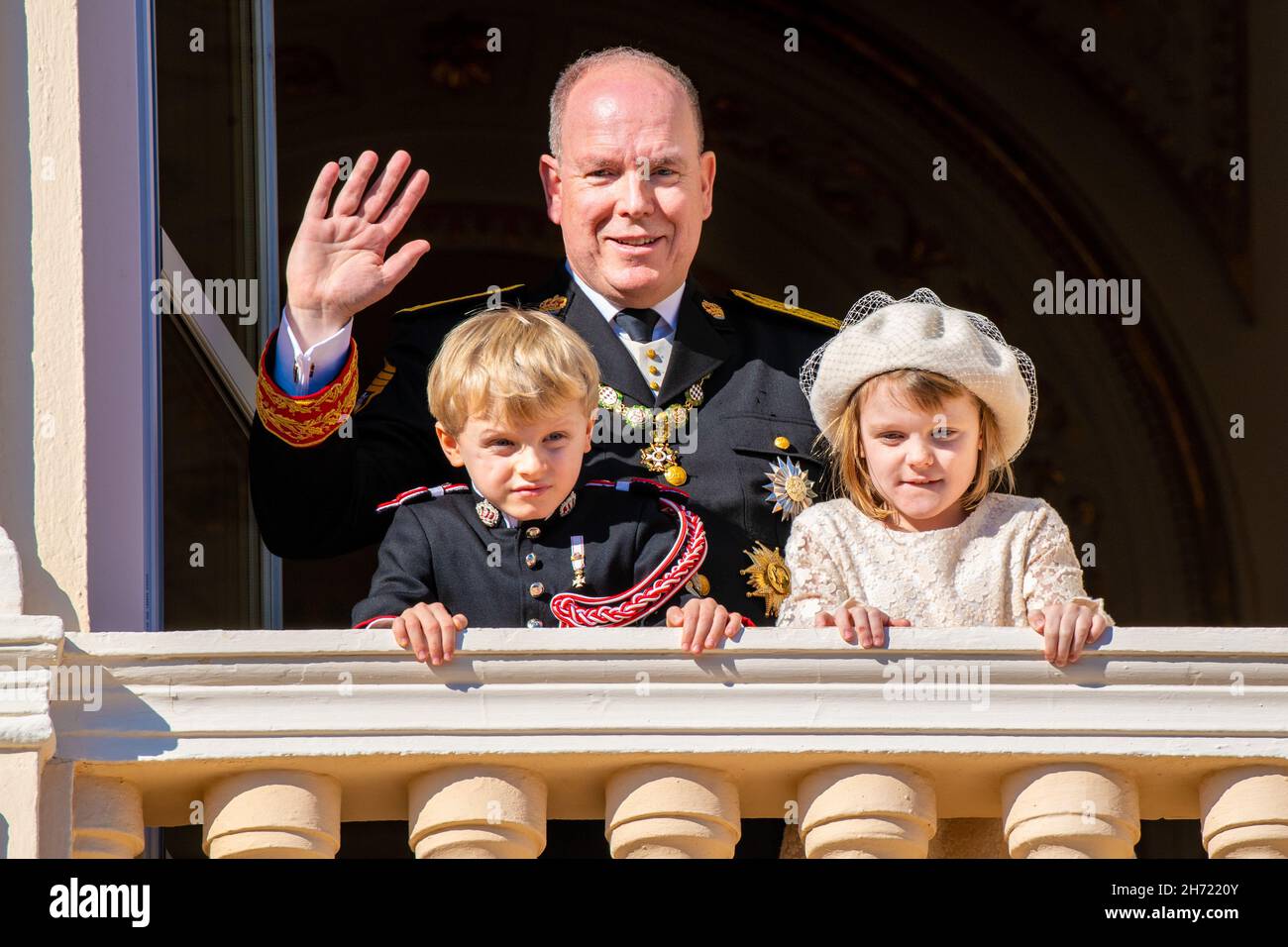 Prince Albert II of Monaco with his twin children Prince Jacques and ...
