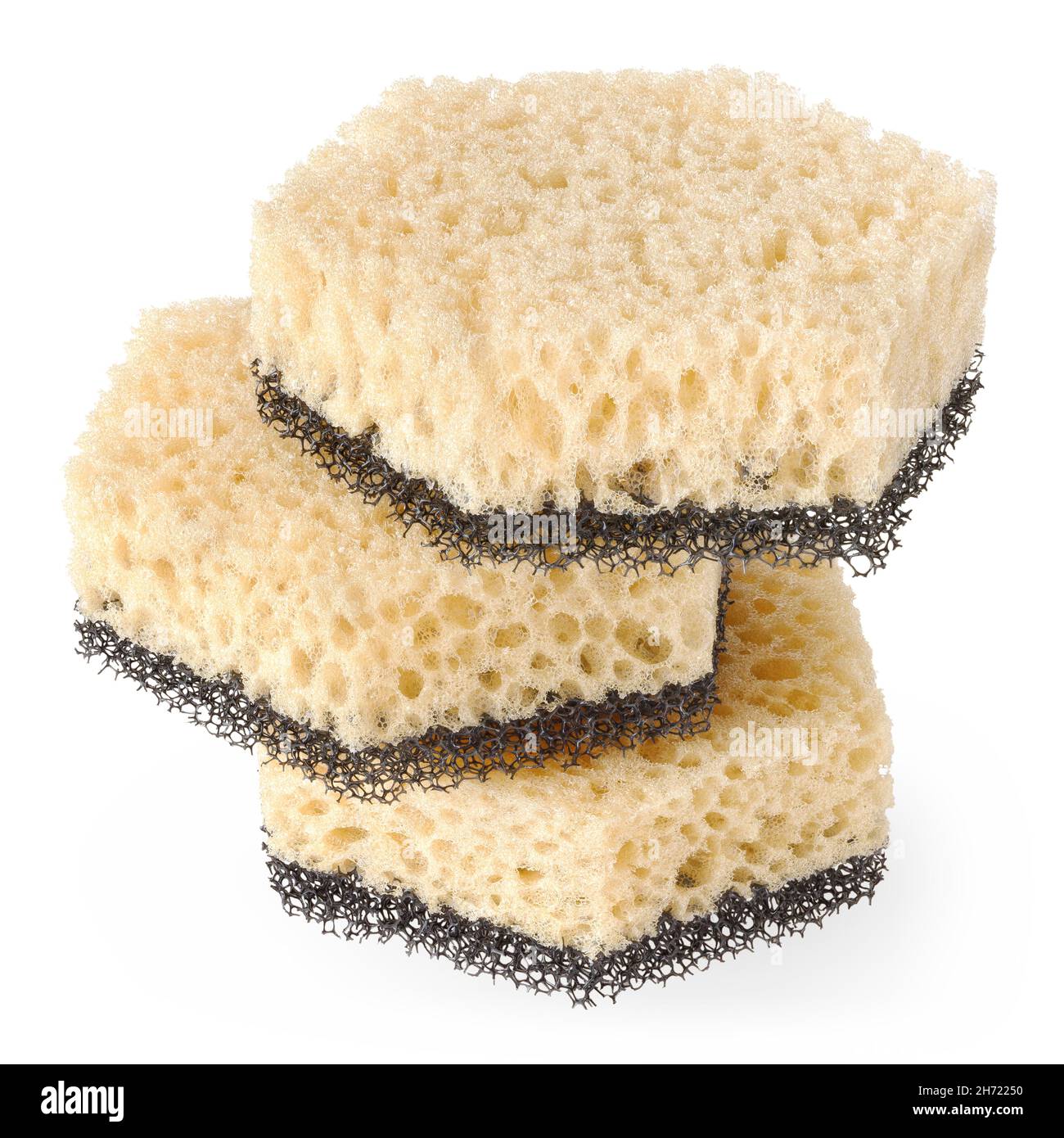 Isolated objects: group of dishwashing sponges, on white background ...