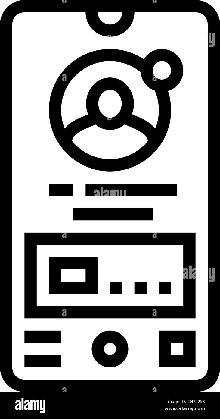 mobile application line icon vector illustration Stock Vector Image ...