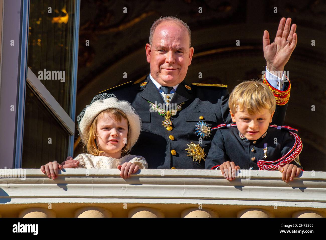 Prince Albert II of Monaco with his twin children Prince Jacques and ...