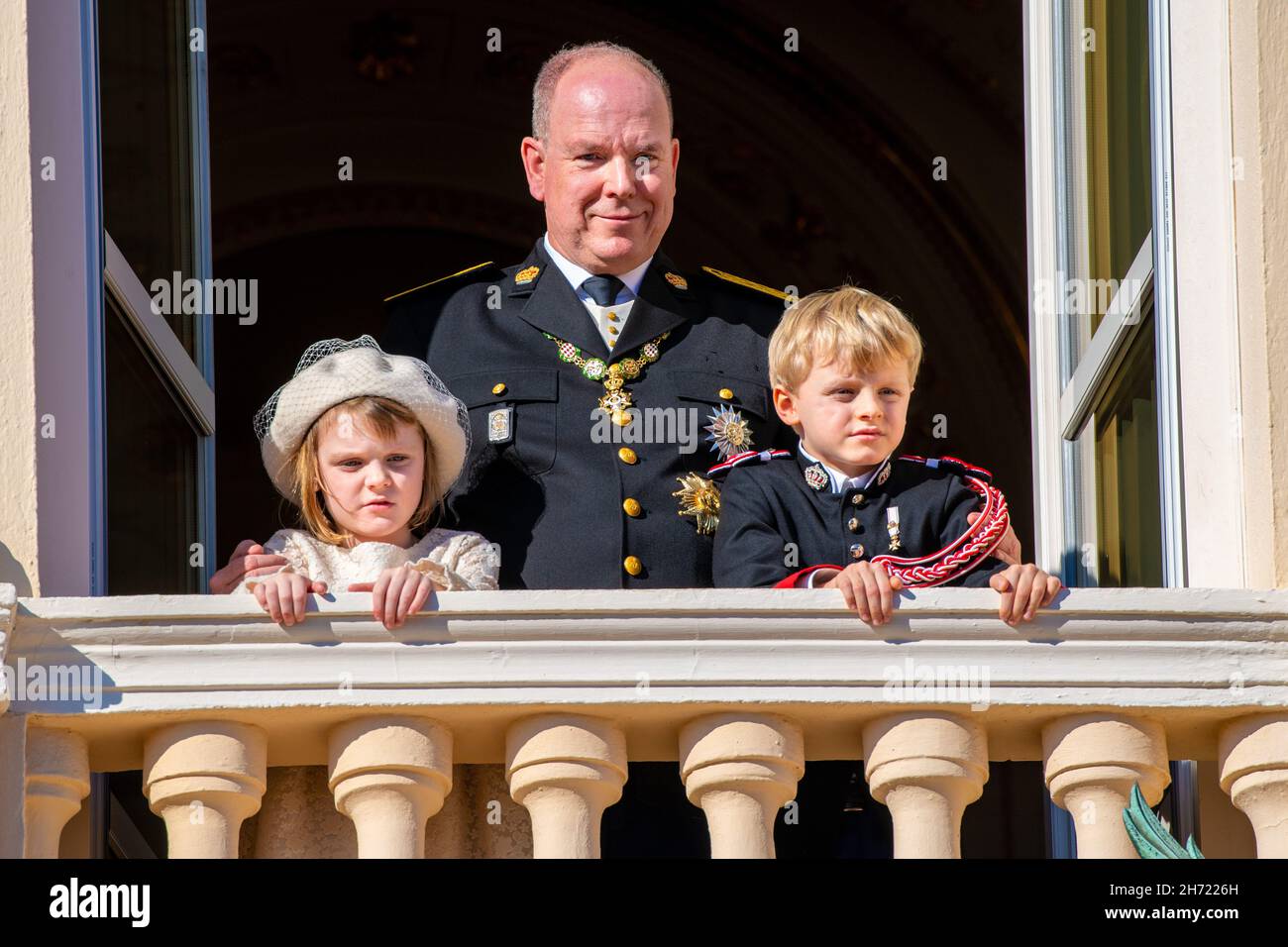 Prince Albert II of Monaco with his twin children Prince Jacques and ...