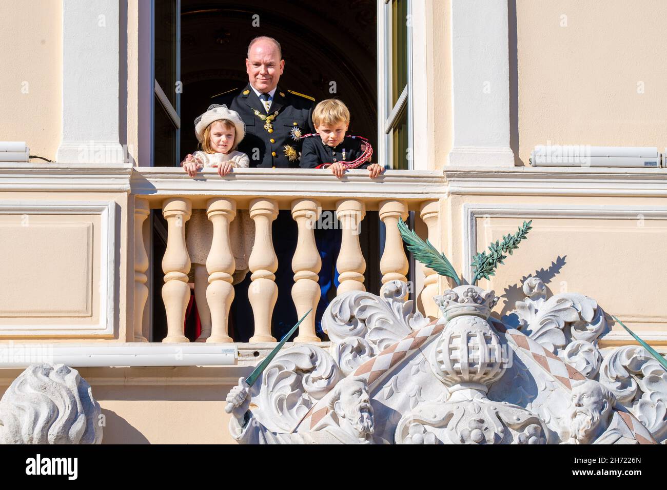 Prince Albert II of Monaco with his twin children Prince Jacques and ...