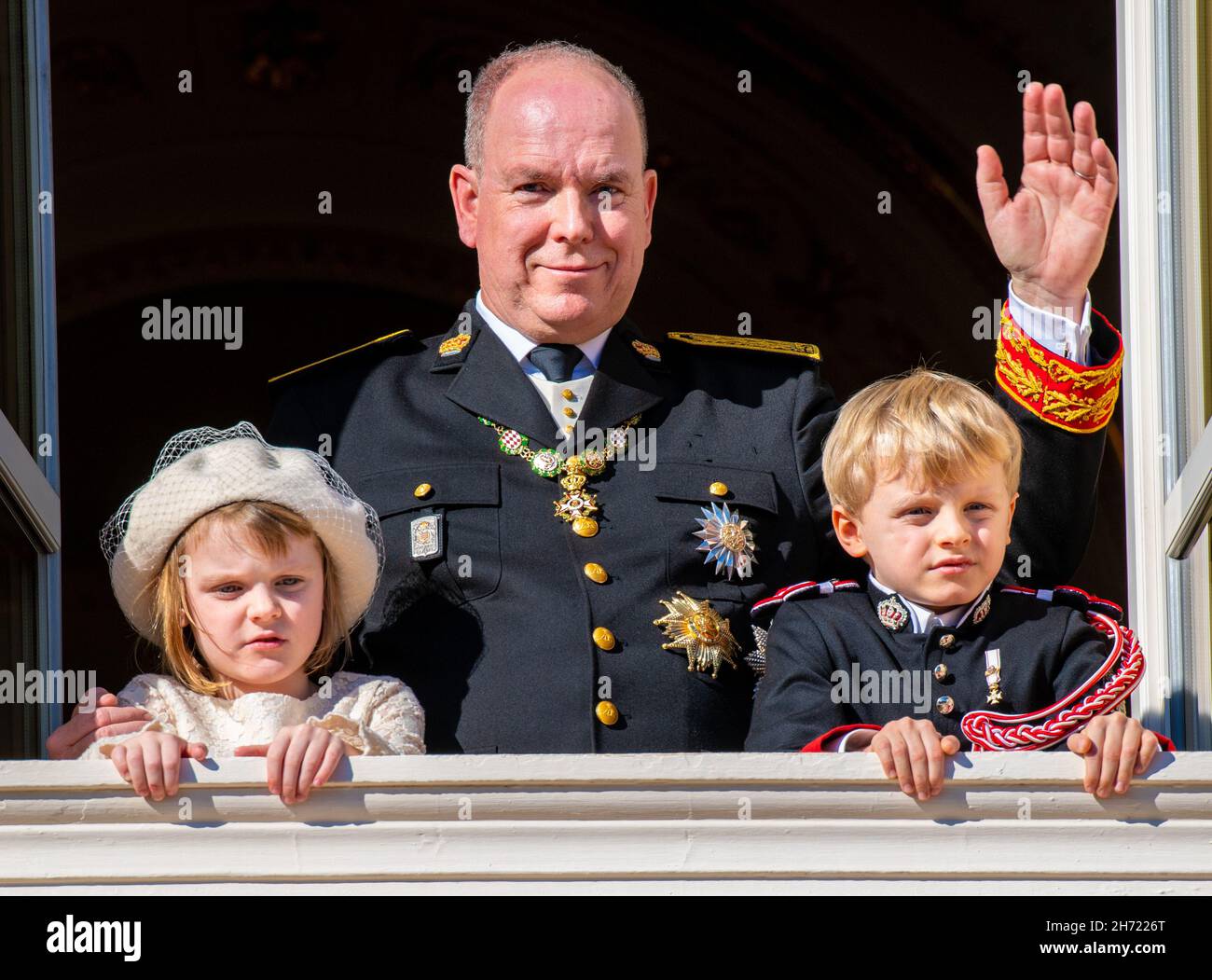 Prince Albert II of Monaco with his twin children Prince Jacques and ...