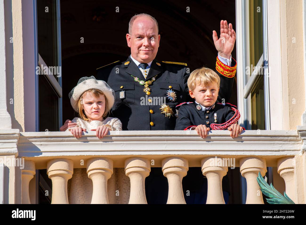 Prince Albert II of Monaco with his twin children Prince Jacques and ...