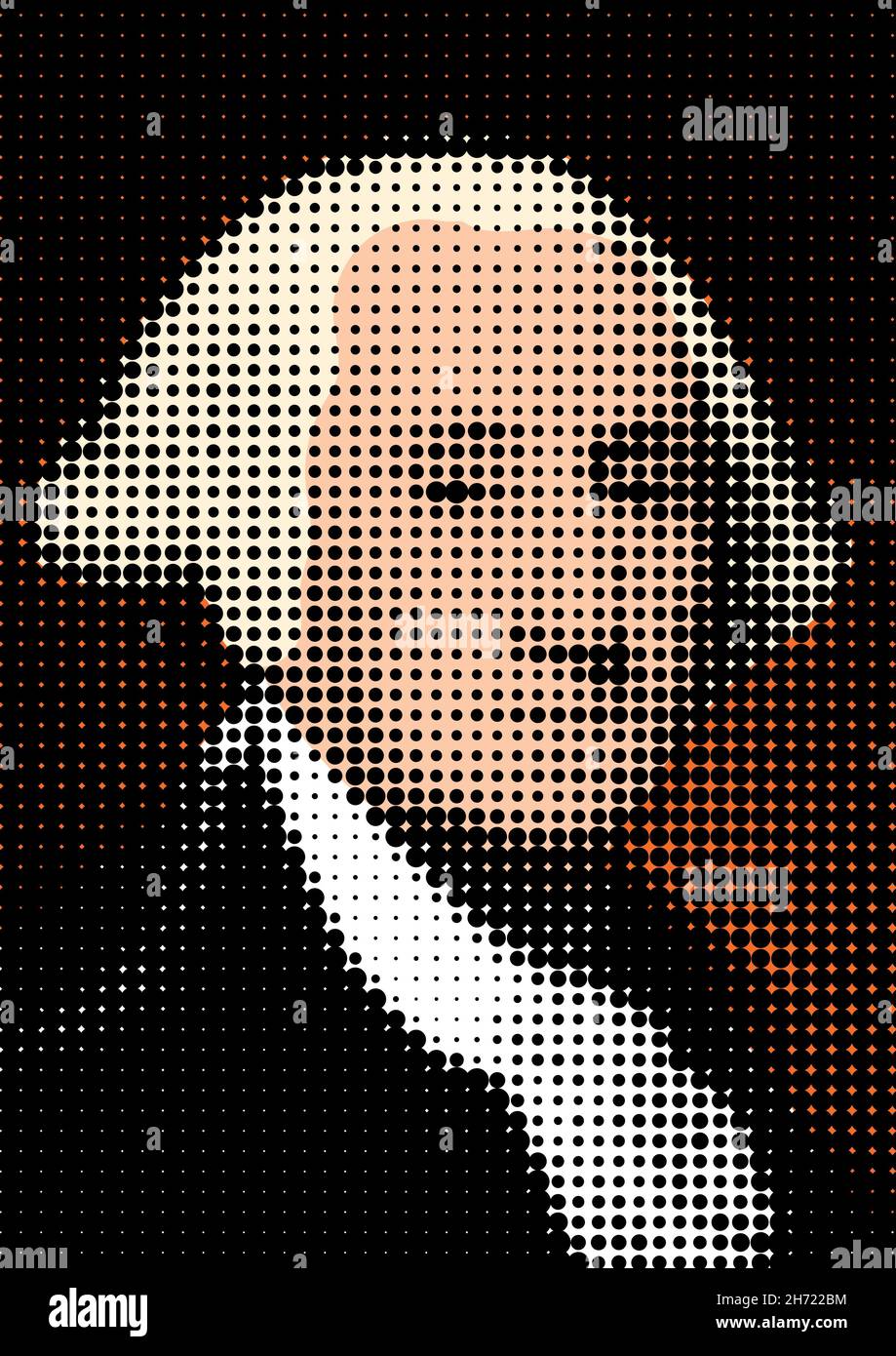 Graphic elaboration of the portrait of George Washington, first ...