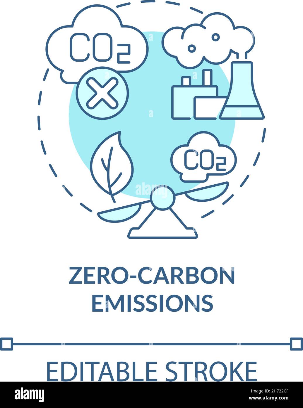 Zero-carbon emissions blue concept icon Stock Vector Image & Art - Alamy