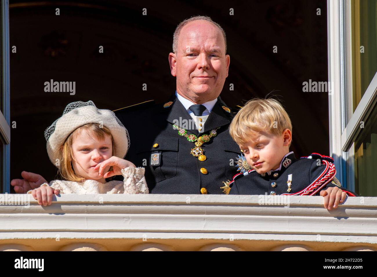 Prince Albert II of Monaco with his twin children Prince Jacques and ...