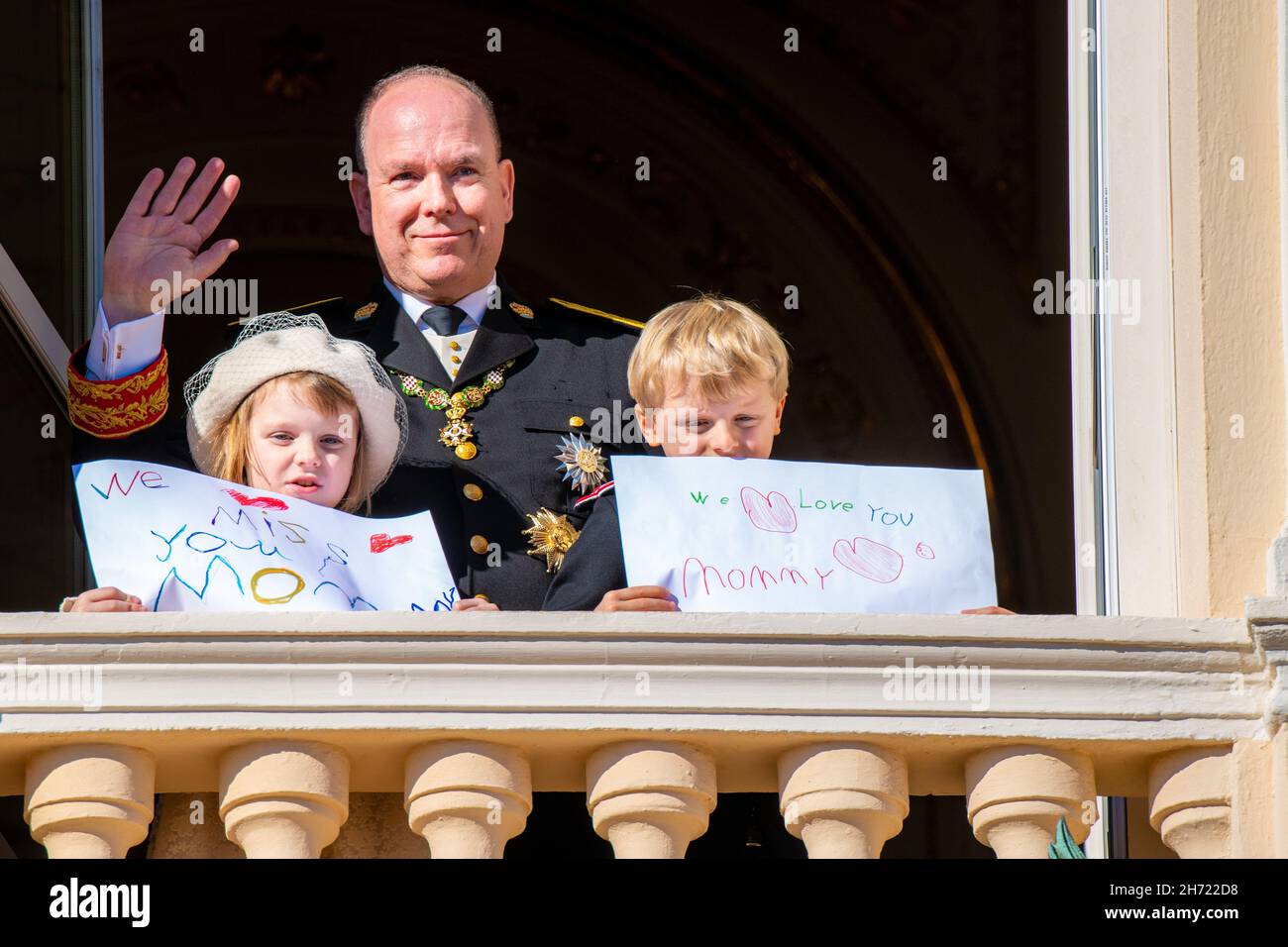 Prince Albert II of Monaco with his twin children Prince Jacques and ...