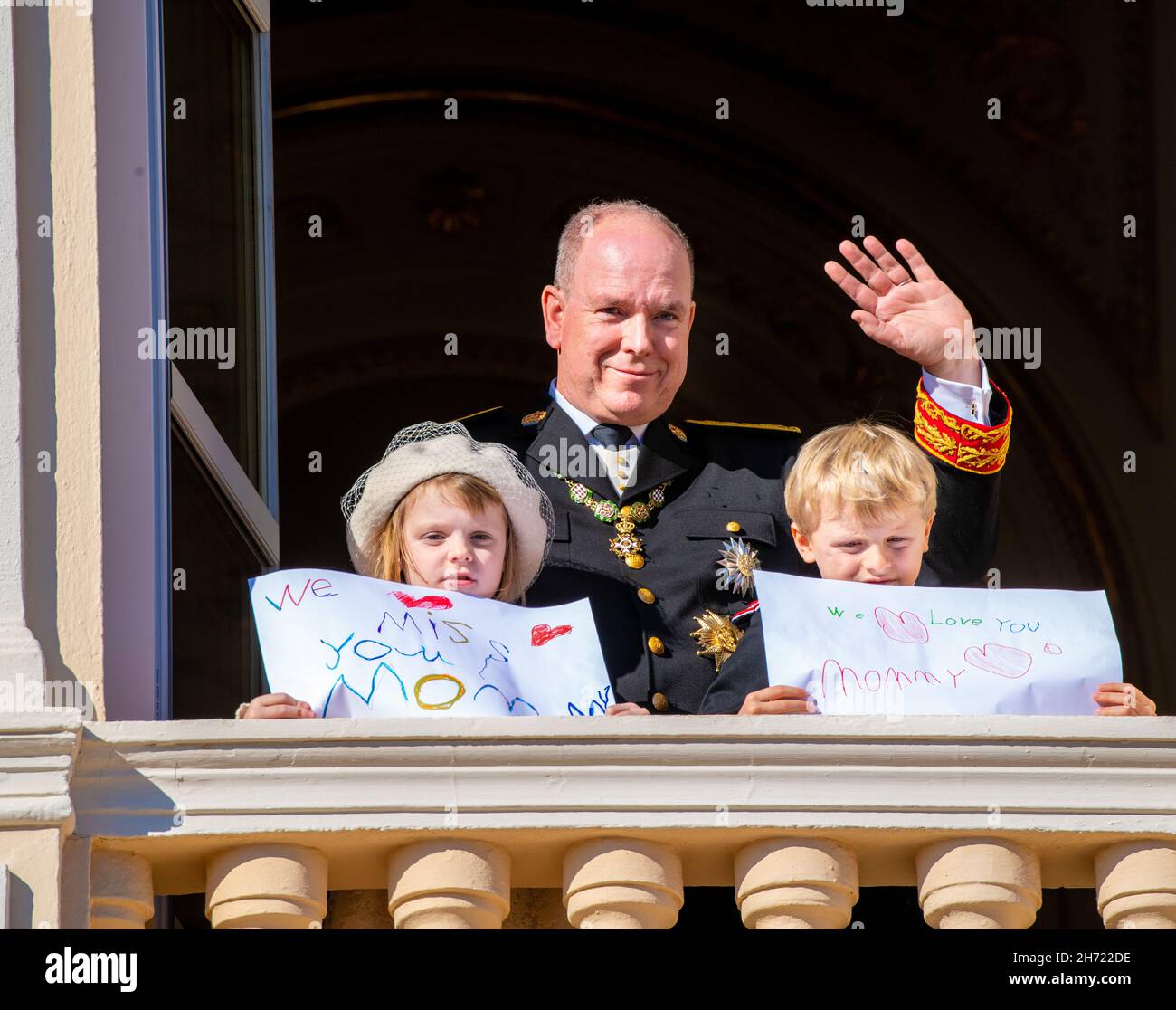 Prince Albert II of Monaco with his twin children Prince Jacques and ...