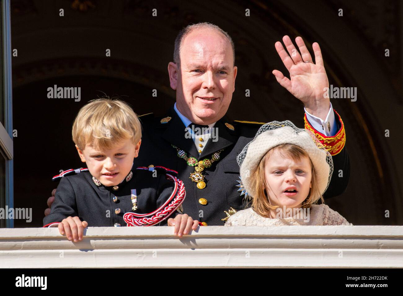 Prince Albert II of Monaco with his twin children Prince Jacques and ...