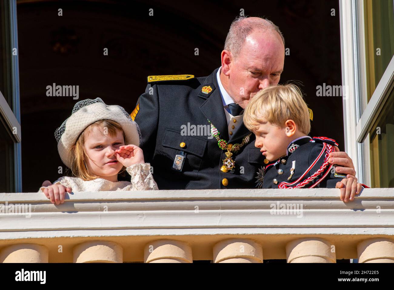 Prince Albert II of Monaco with his twin children Prince Jacques and ...