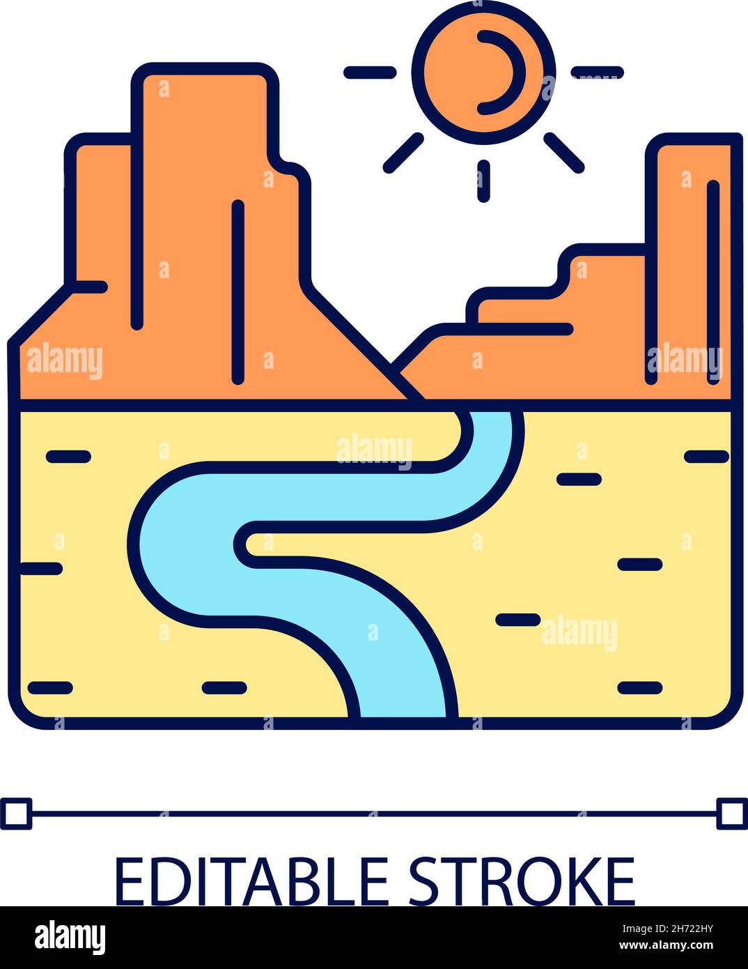 Steep land, river Stock Vector Images - Alamy