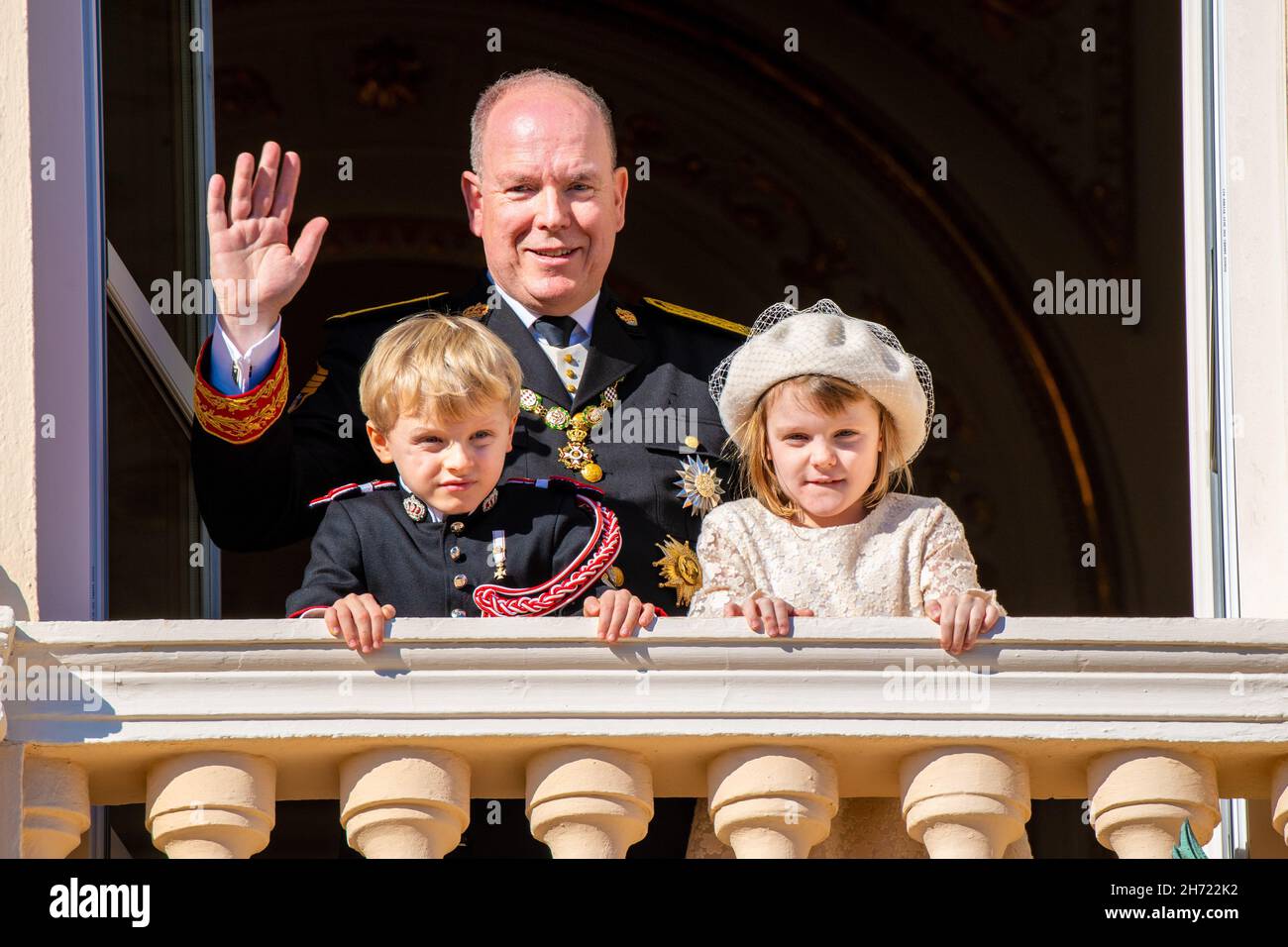 Prince Albert II of Monaco with his twin children Prince Jacques and ...