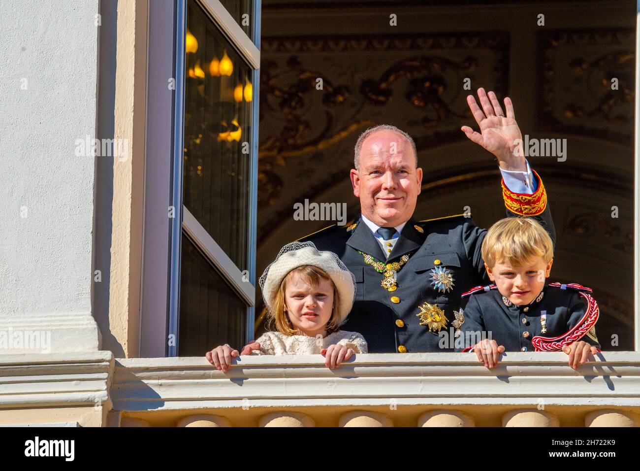 Prince Albert II of Monaco with his twin children Prince Jacques and ...