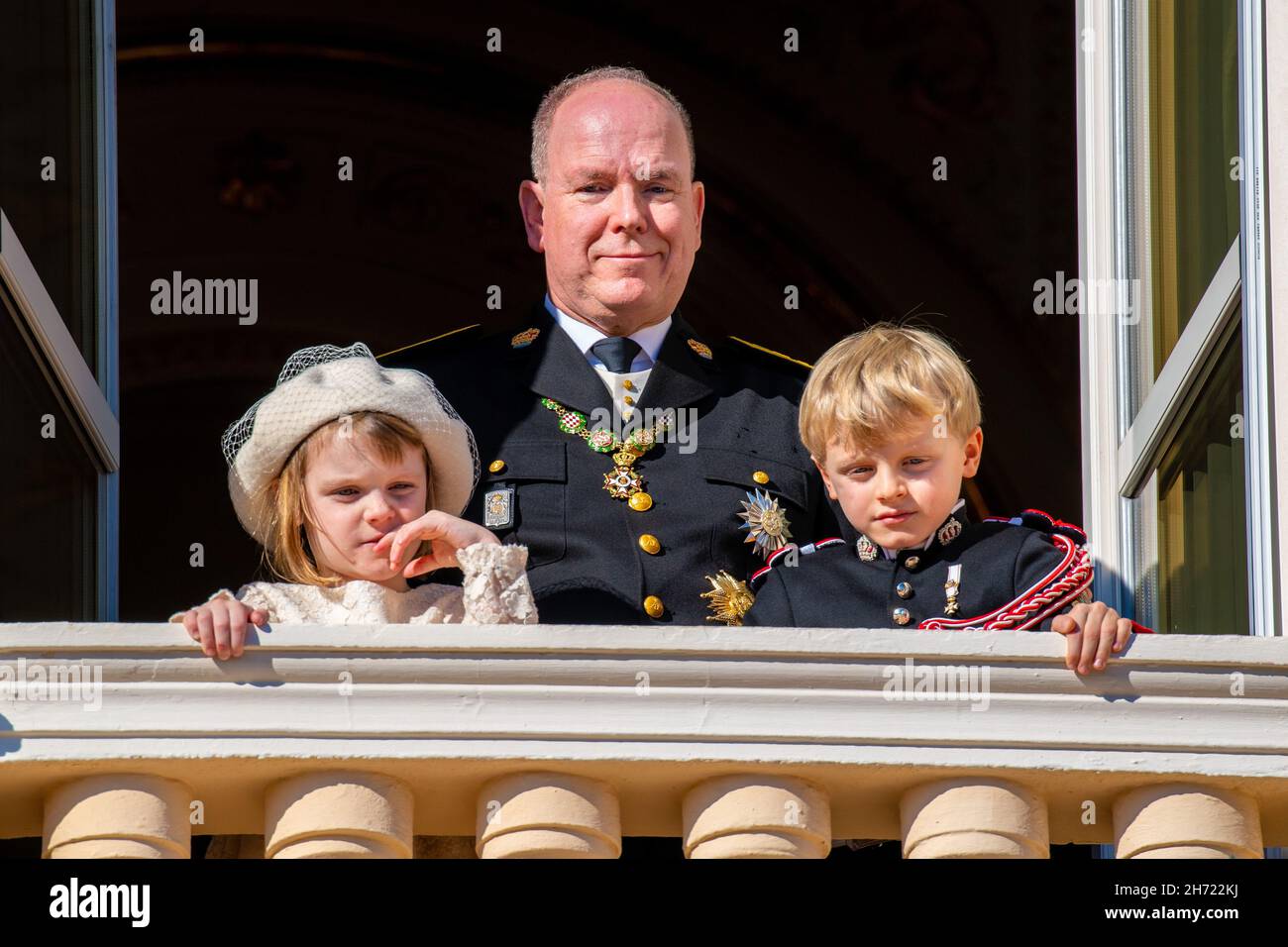 Prince Albert II of Monaco with his twin children Prince Jacques and ...
