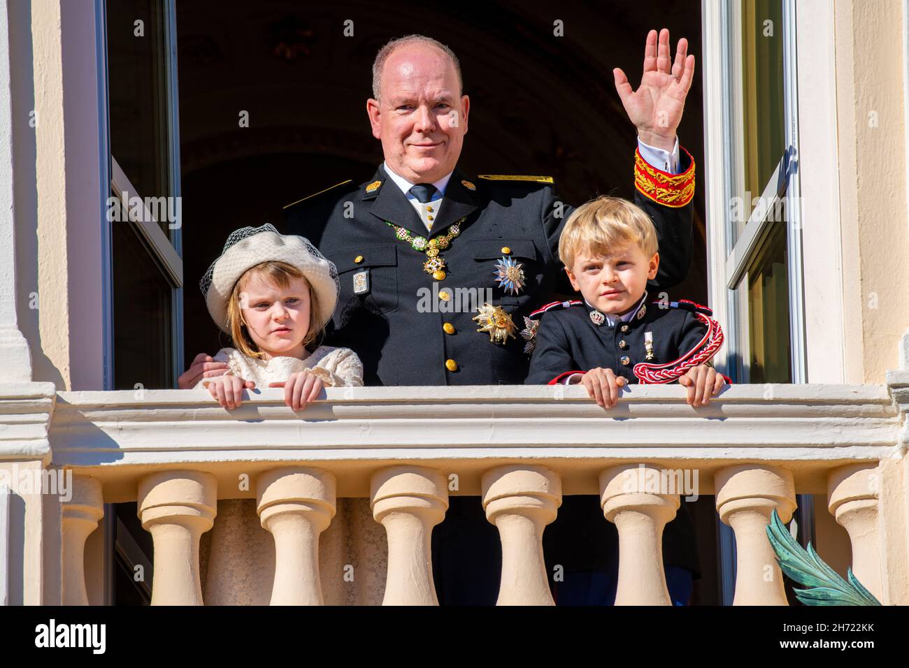 Prince Albert II of Monaco with his twin children Prince Jacques and ...