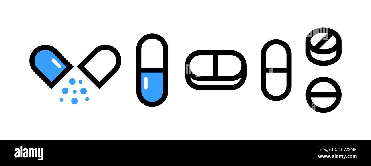 Pills icon isolated on white. Pills icons vector Stock Vector Image ...