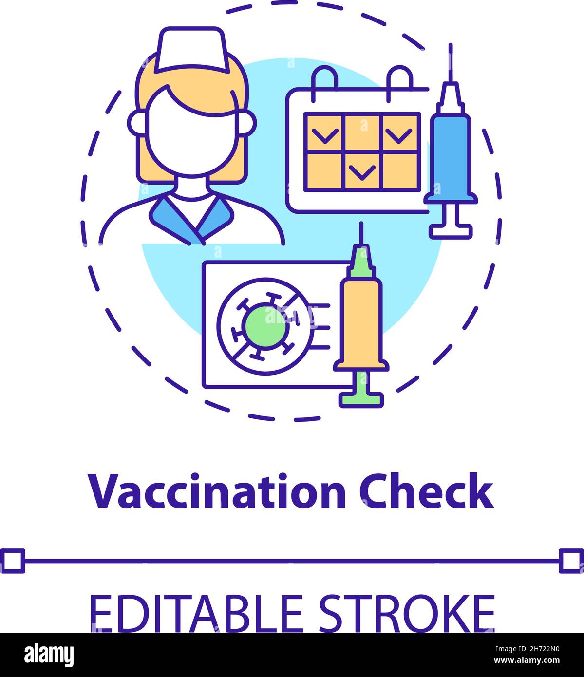 Vaccination check concept icon Stock Vector Image & Art - Alamy