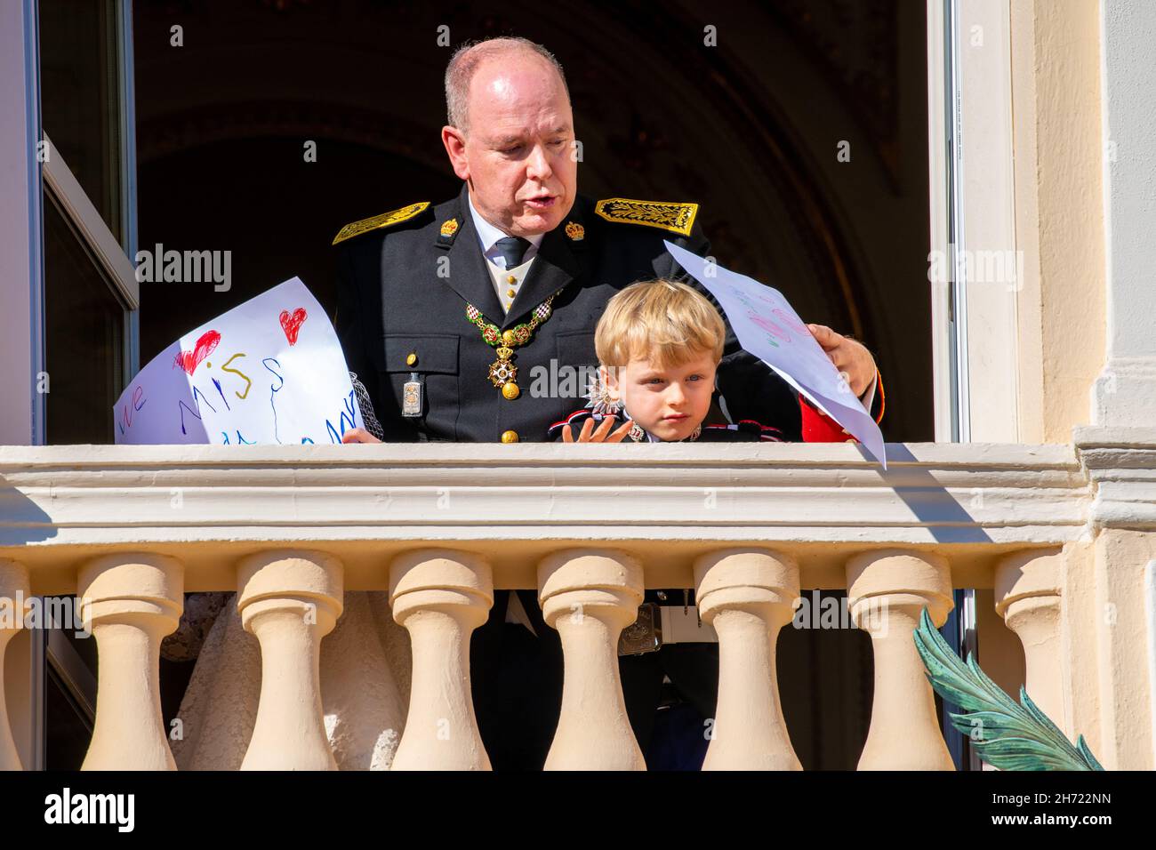 Prince Albert II of Monaco with his twin children Prince Jacques and ...