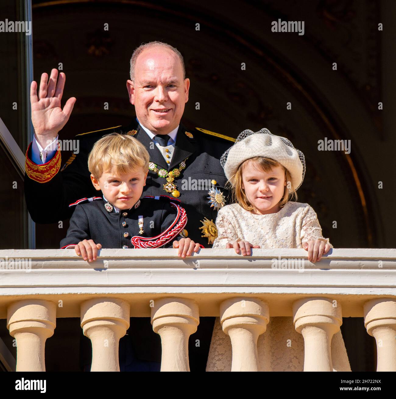 Prince Albert II of Monaco with his twin children Prince Jacques and ...