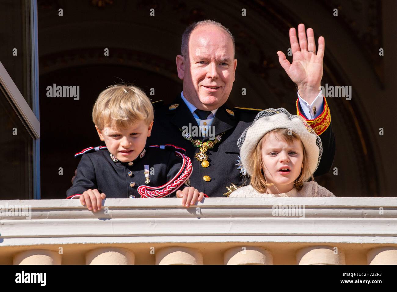 Prince Albert II of Monaco with his twin children Prince Jacques and ...