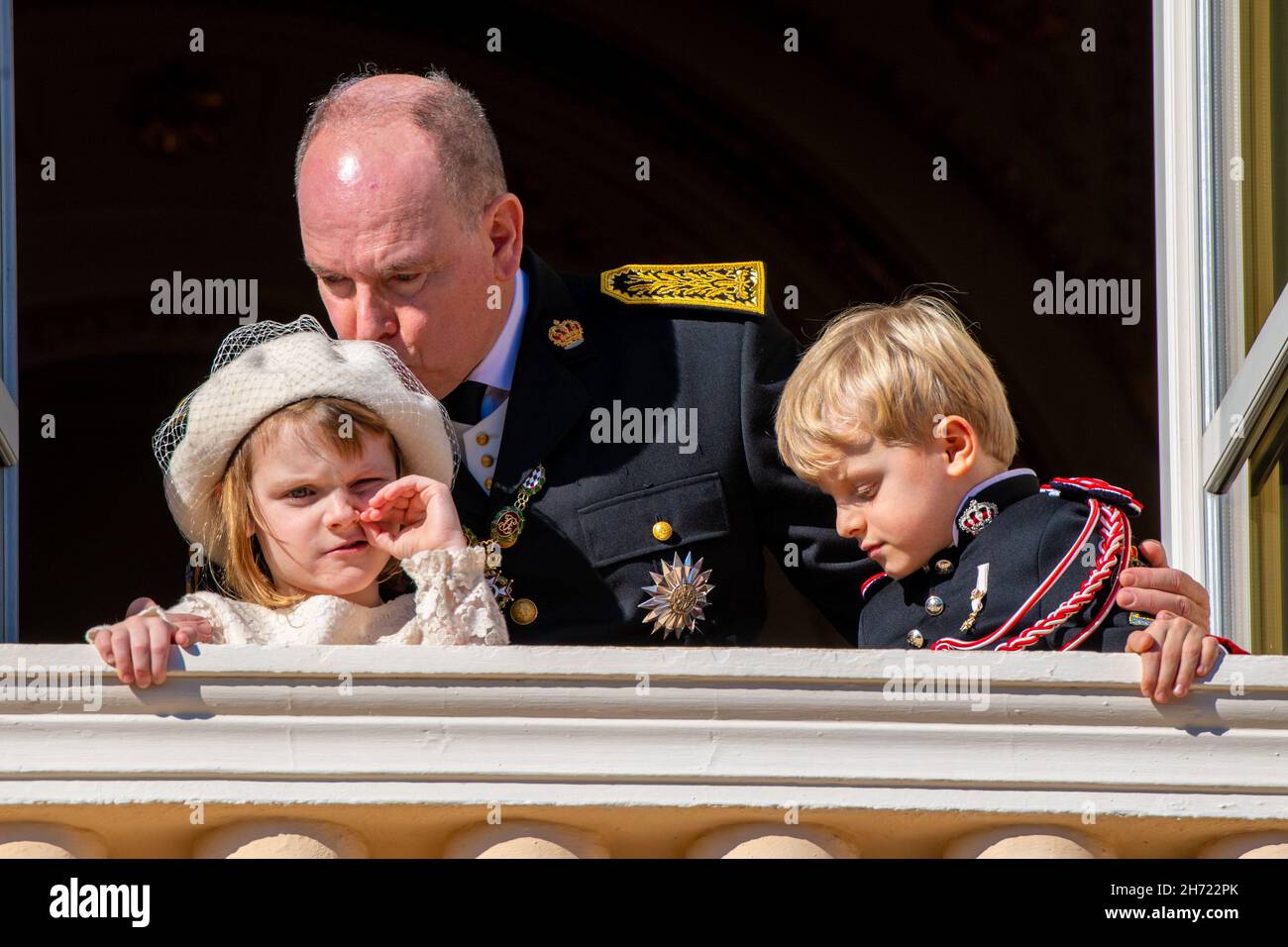 Prince Albert II of Monaco with his twin children Prince Jacques and ...