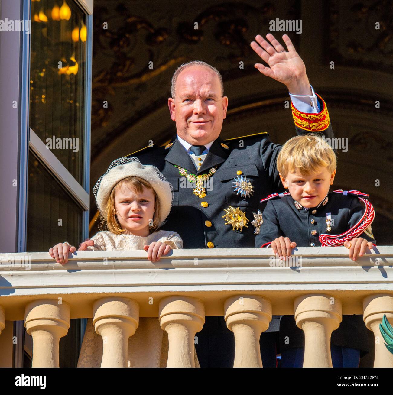 Prince Albert II of Monaco with his twin children Prince Jacques and ...